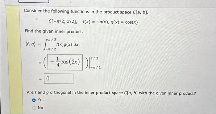 Solved Consider the following functions in the product space | Chegg.com
