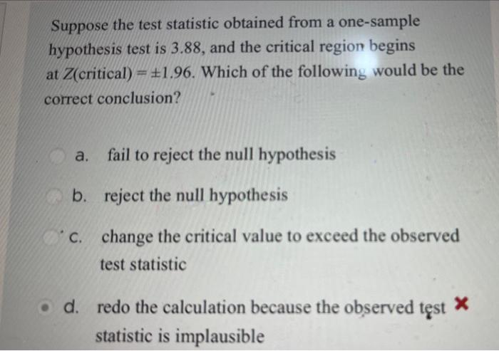 Solved Suppose the test statistic obtained from a one-sample | Chegg.com