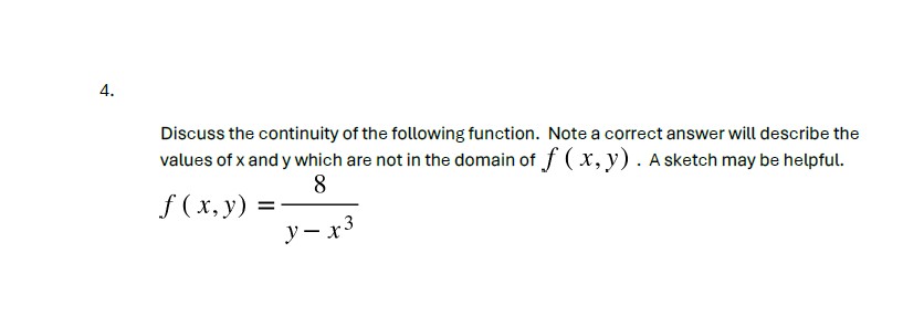 Solved Discuss the continuity of the following function. | Chegg.com