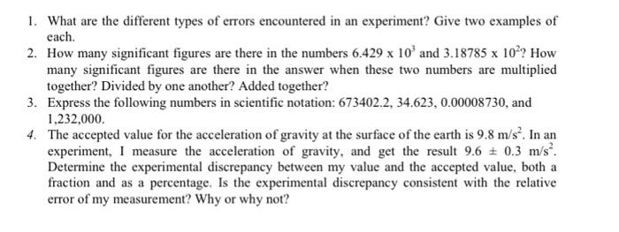 Solved 1. What are the different types of errors encountered | Chegg.com
