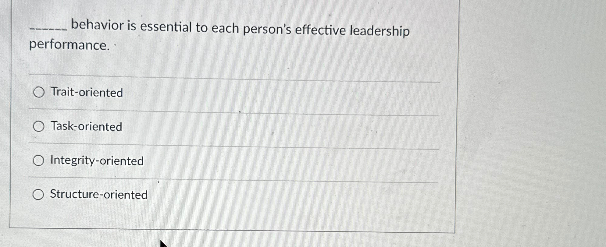 Solved behavior is essential to each person's effective | Chegg.com
