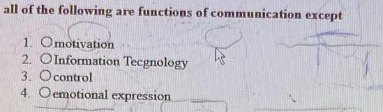 Solved all of the following are functions of communication | Chegg.com