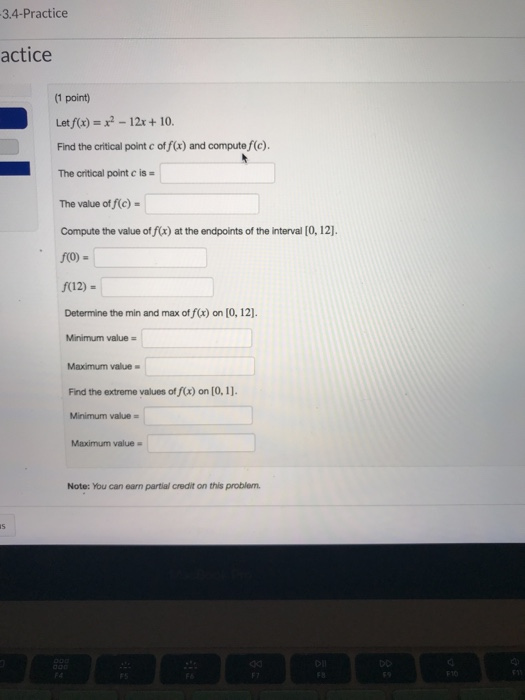 Solved -3.4-Practice actice (1 point) Let f(x) = x? - 12x + | Chegg.com Solved -3.4-Practice actice (1 point) Let f(x) = x? - 12x + | Chegg.com