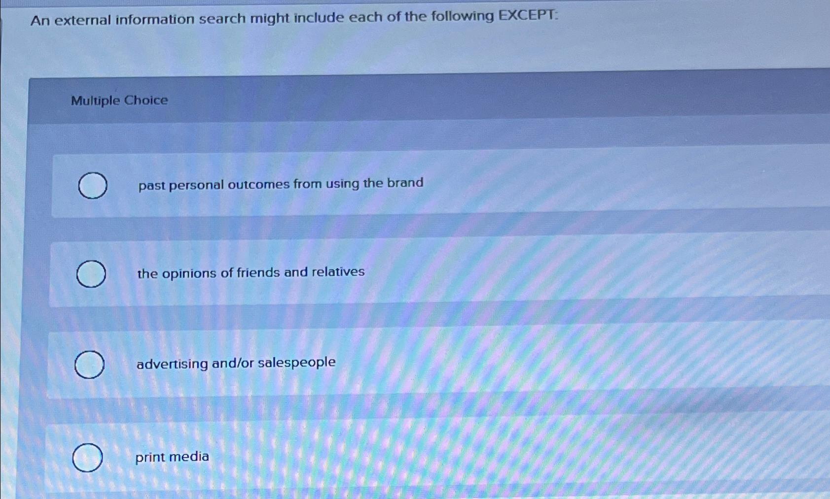 Solved An external information search might include each of | Chegg.com