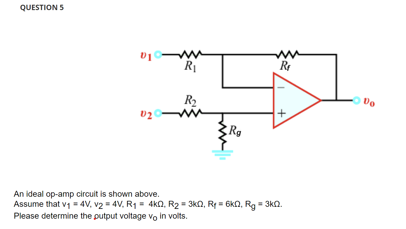 Solved QUESTION 5An ideal op-amp circuit is shown | Chegg.com