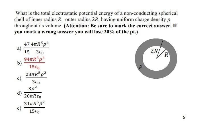 Solved What is the total electrostatic potential energy of a | Chegg.com