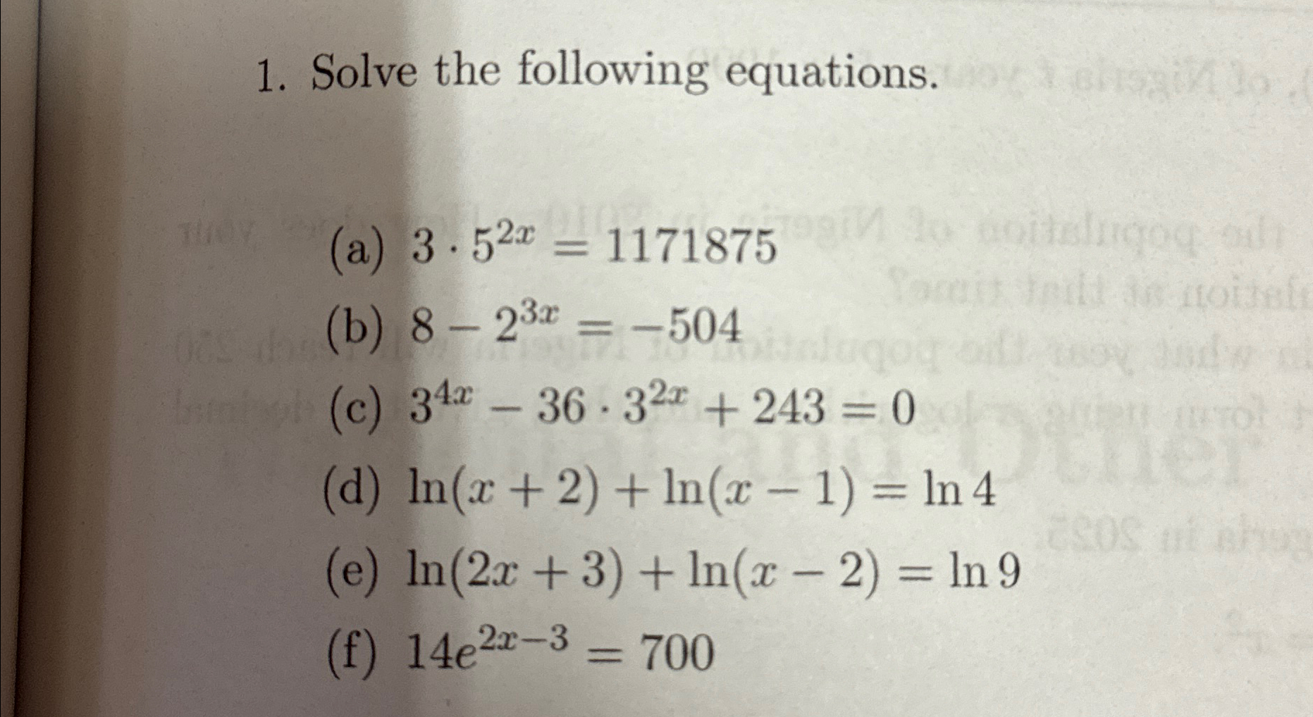 Solved Solve the following | Chegg.com