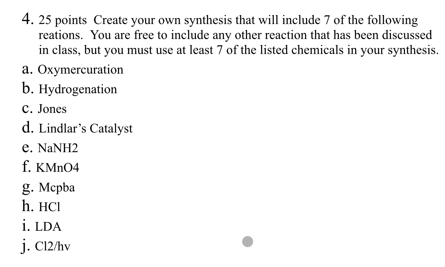 25 ﻿points Create your own synthesis that will | Chegg.com