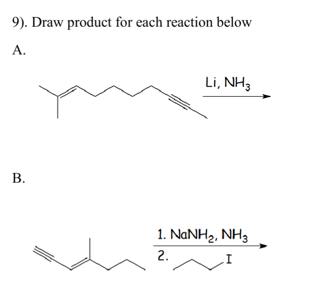 Solved Draw product for each reaction below | Chegg.com