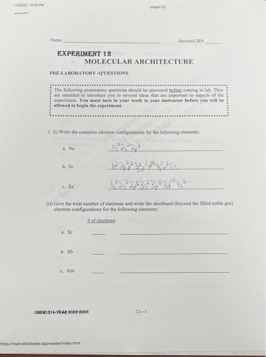 Solved The following preparatory questions should be | Chegg.com