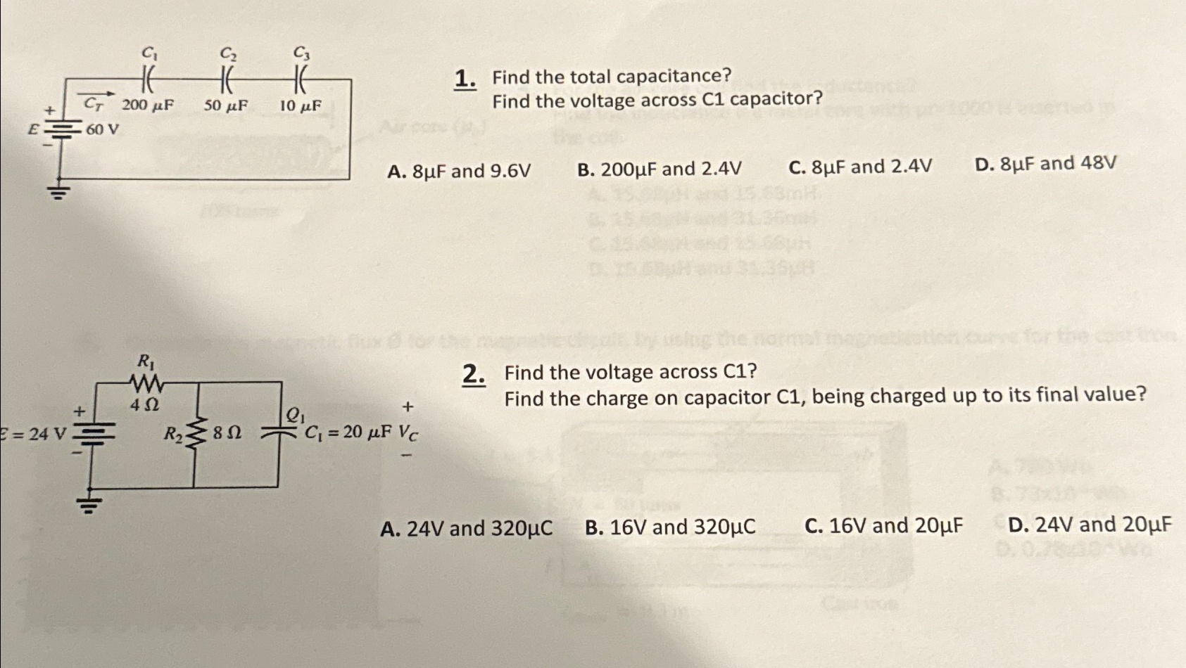 Solved Find the total capacitance?Find the voltage across C1 | Chegg.com