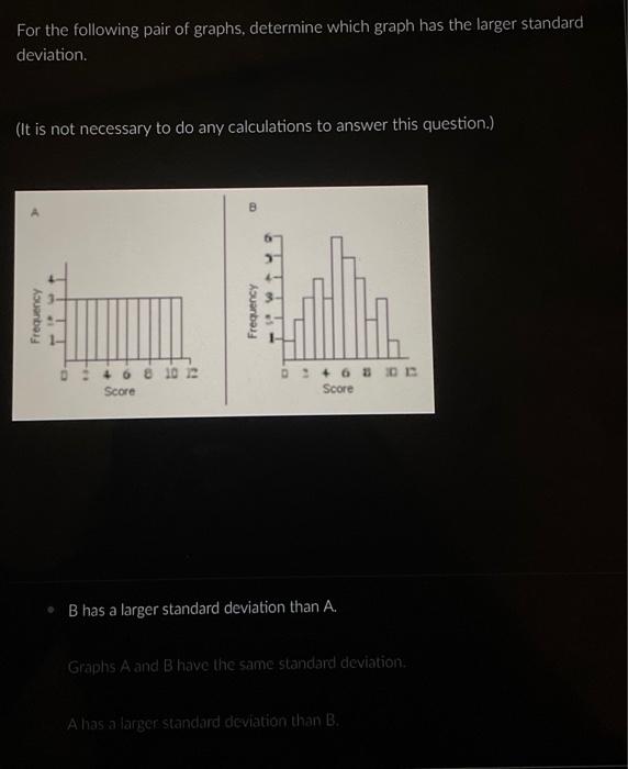 Solved For the following pair of graphs, determine which | Chegg.com