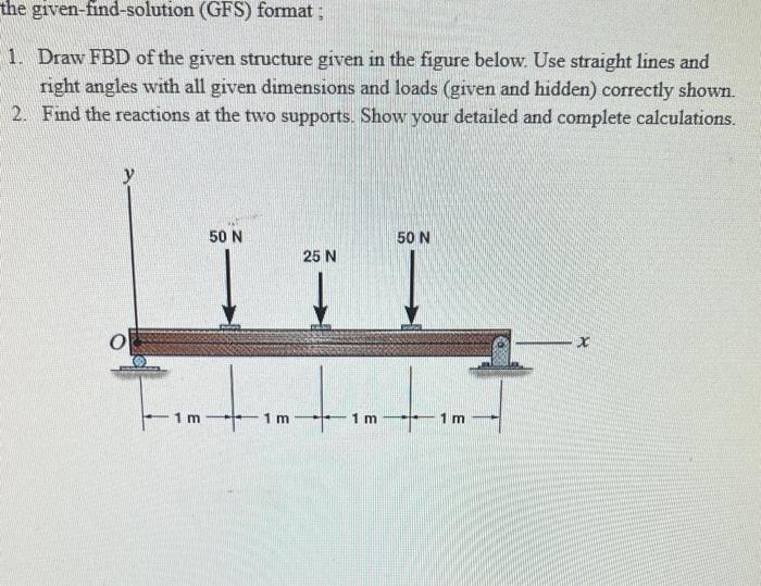 Solved 1. Draw FBD of the given structure given in the | Chegg.com