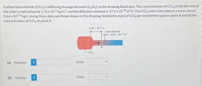 Solved Carbon tetrachloride (CCl4) is diffusing through | Chegg.com