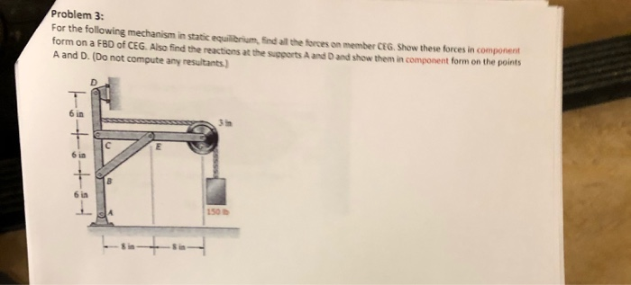 Solved Problem 3: For the following mechanism in static | Chegg.com
