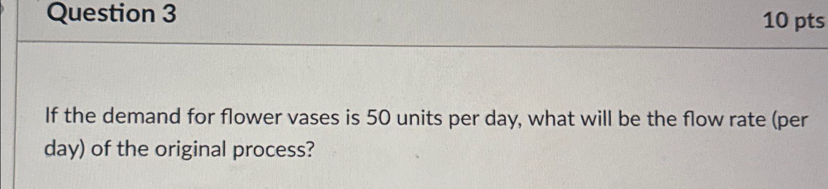Solved Question 310ptsIf the demand for flower vases is 50 | Chegg.com