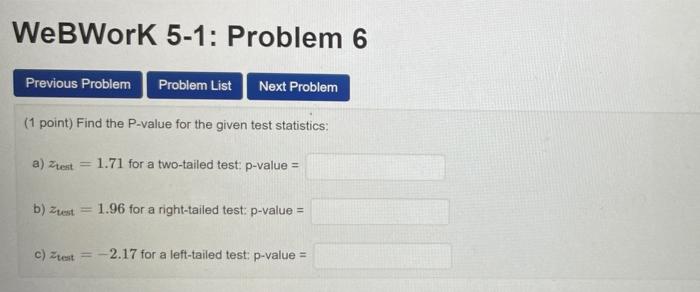 Solved WebWork 5-1: Problem 4 Previous Problem Problem List | Chegg.com
