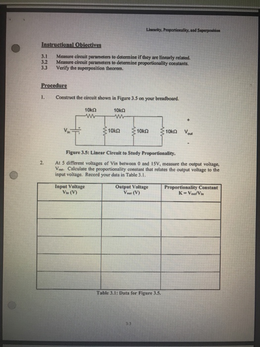 Solved Linearity, Proportionality, and Superposition Lab #3 | Chegg.com