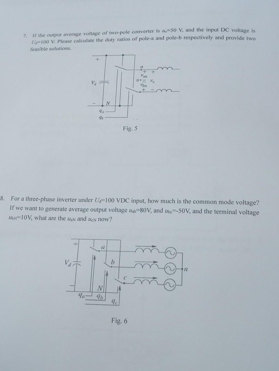 Solved 7. If the output average voltage of two-pole | Chegg.com