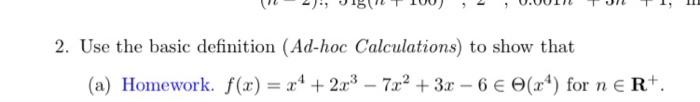 Solved 2. Use the basic definition (Ad-hoc Calculations) to | Chegg.com