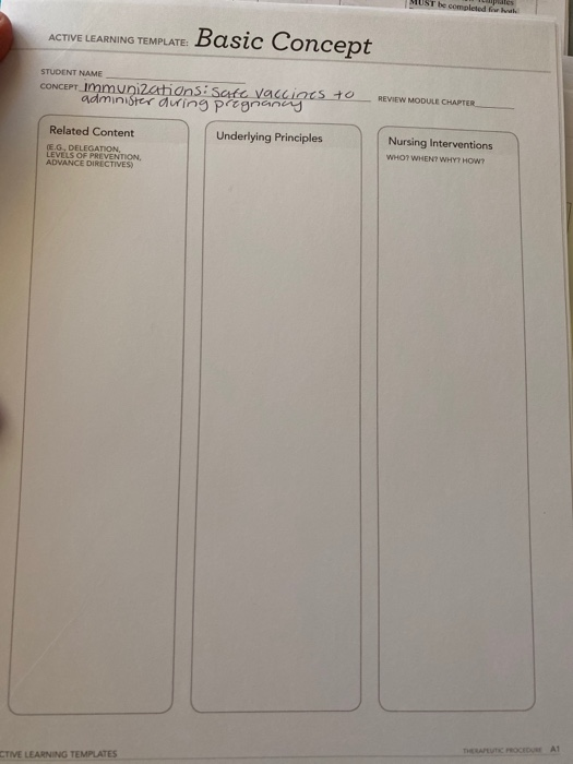 Solved MUS be completed what ACTIVE LEARNING TEMPLATE: Basic | Chegg.com