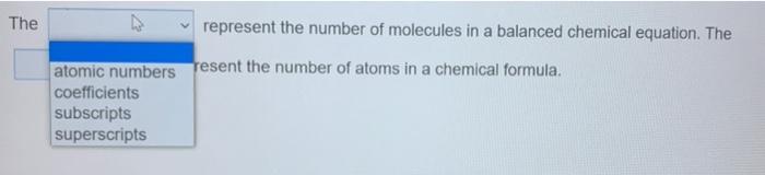 Solved The represent the number of molecules in a balanced | Chegg.com