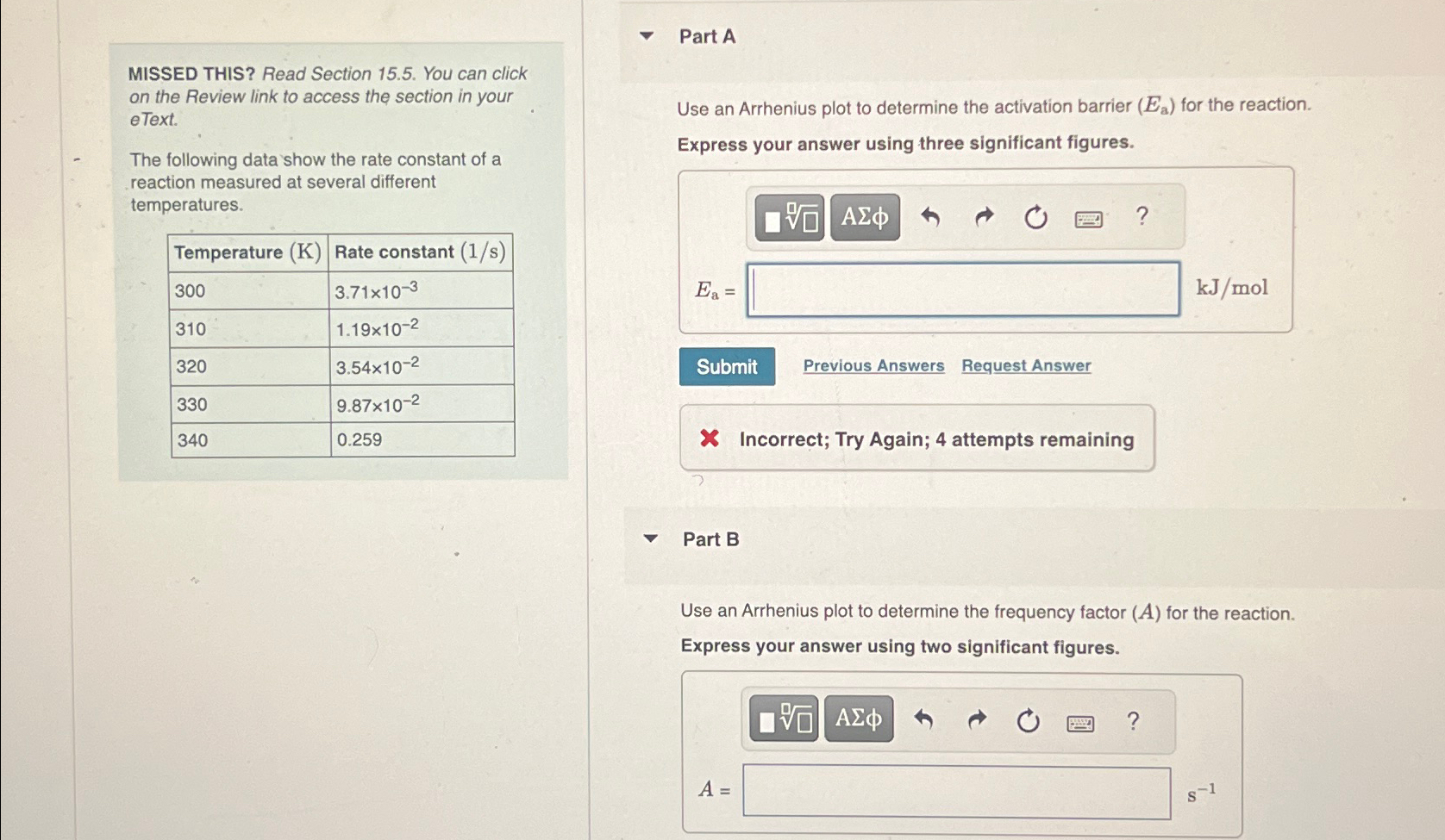 Part AMISSED THIS? Read Section 15.5. ﻿You can click | Chegg.com