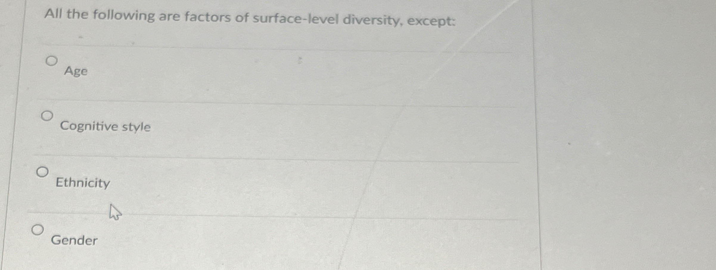 Solved All the following are factors of surface-level | Chegg.com