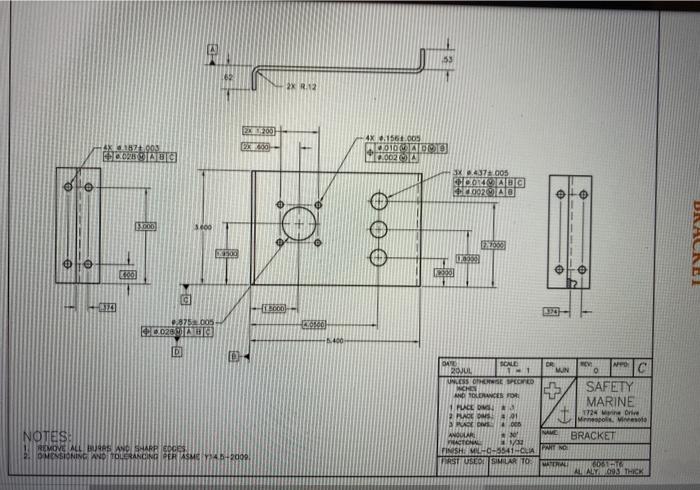 Solved 1. Identify all the GD&T datums that make up the | Chegg.com