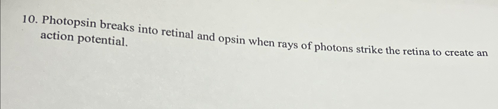 Solved Photopsin breaks into retinal and opsin when rays of | Chegg.com
