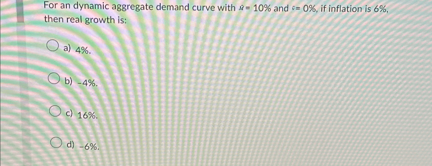 Solved For An Dynamic Aggregate Demand Curve With
