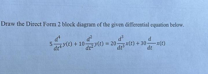 Solved Draw the Direct Form 2 ﻿block diagram of the given | Chegg.com