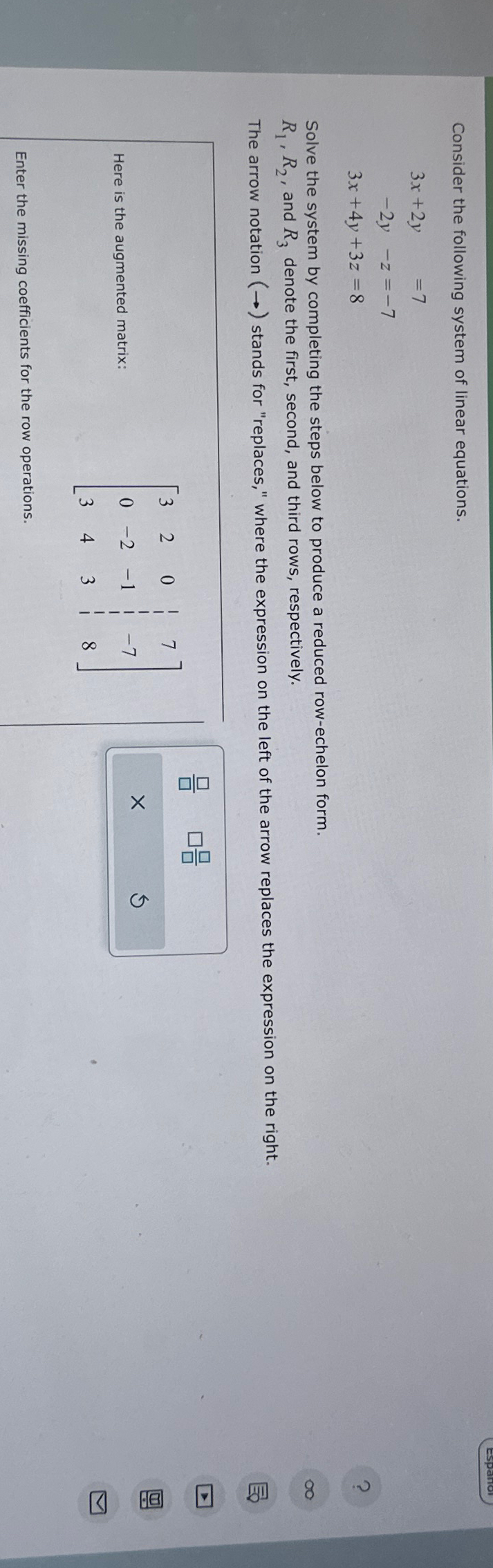 Solved Consider the following system of linear | Chegg.com