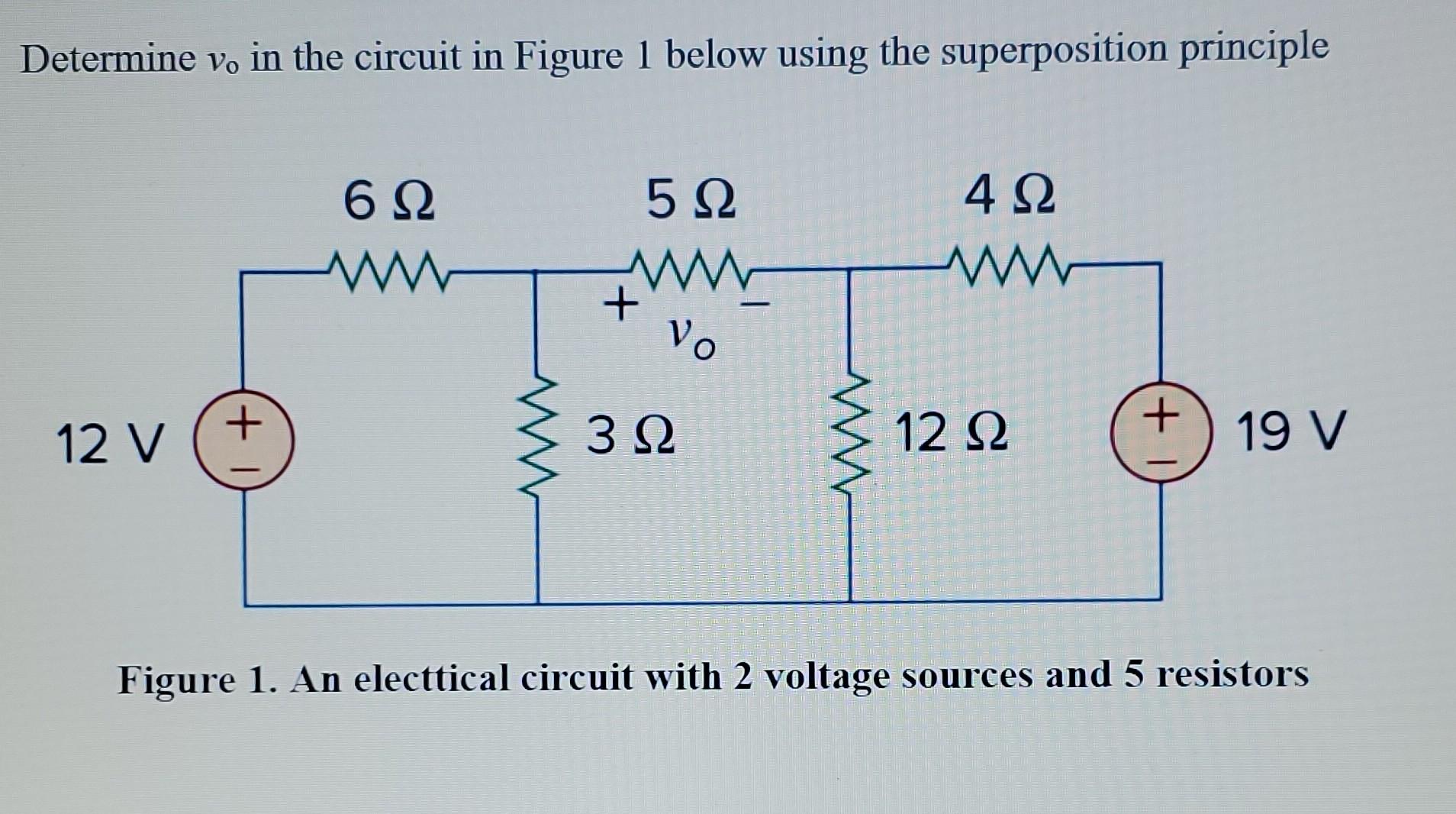 Solved Determine vo in the circuit in Figure 1 below using | Chegg.com