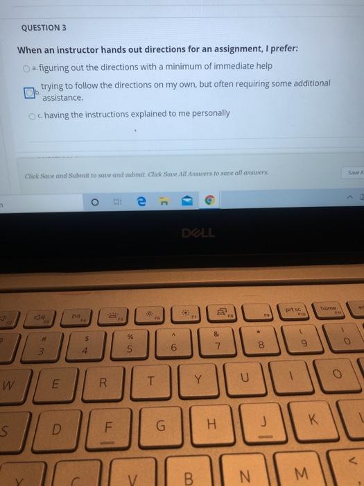 Solved QUESTION 3 When an instructor hands out directions | Chegg.com