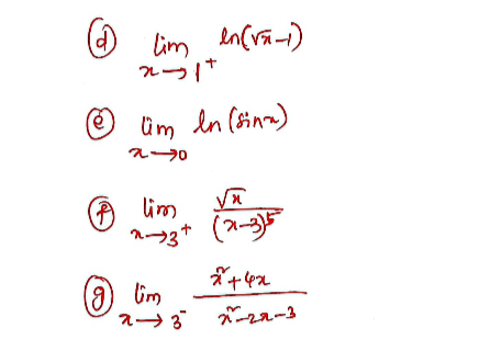 Solved Calculus) ﻿Determine the infinite limits: | Chegg.com