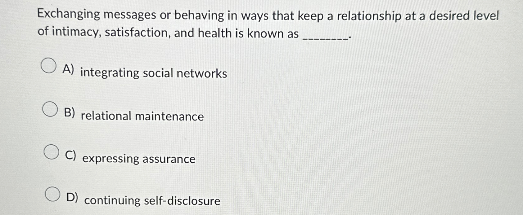 Solved Exchanging messages or behaving in ways that keep a | Chegg.com