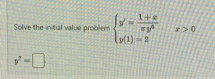 Solved Solve the initial value problem please, thanks! | Chegg.com