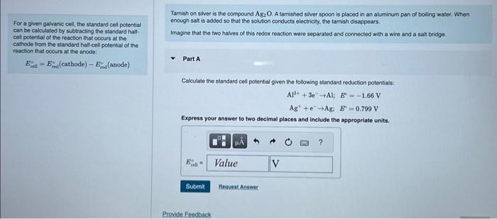 Solved Tarnish on silver is the compound Ag2O. A tamished | Chegg.com
