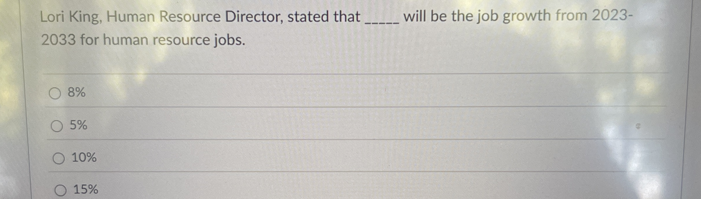 Solved Lori King, Human Resource Director, stated that will | Chegg.com