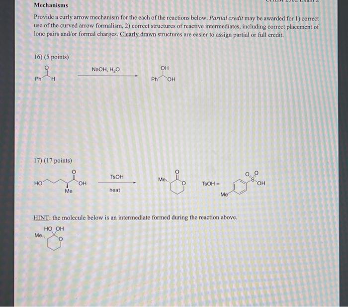 Solved Mechanisms Provide a curly arrow mechanism for the | Chegg.com