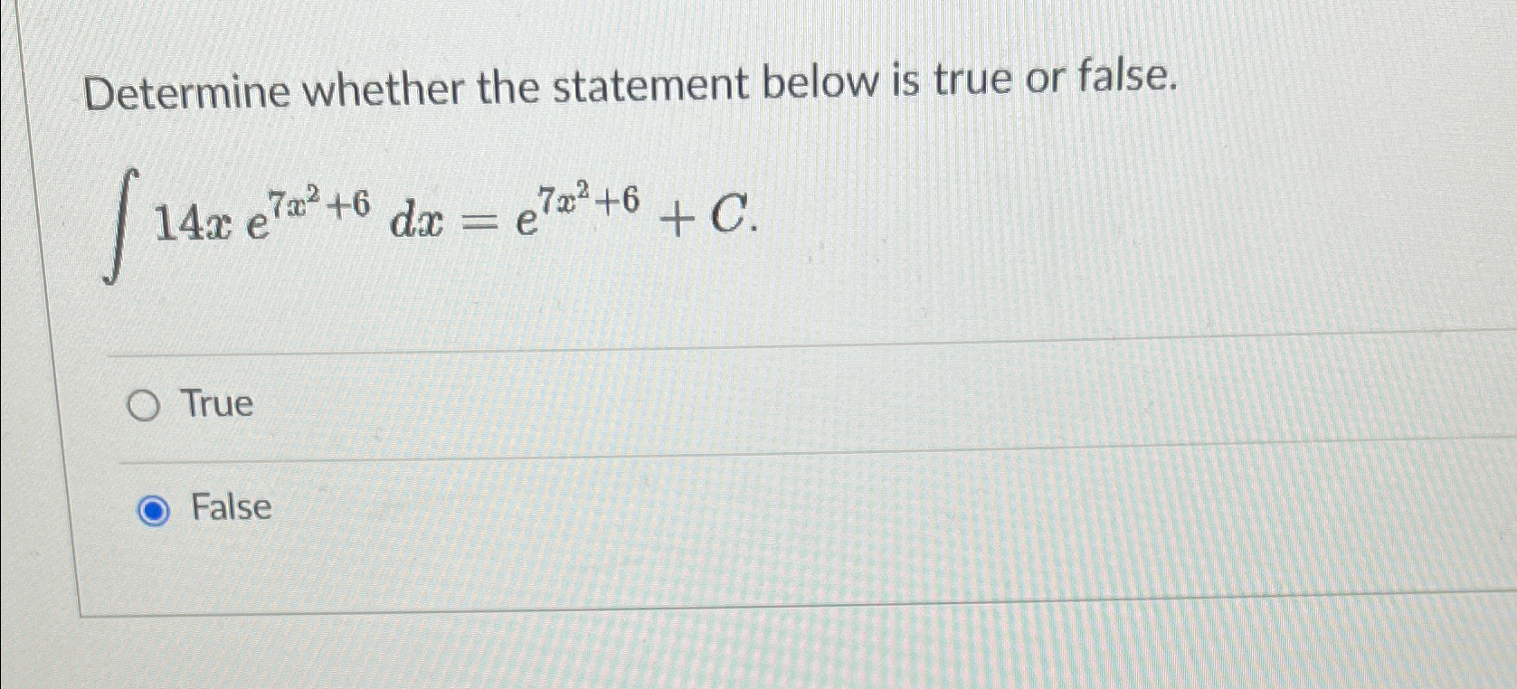 Solved Determine whether the statement below is true or | Chegg.com