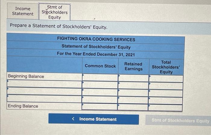 Solved On December 31, 2021, Fighting Okra Cooking Services | Chegg.com