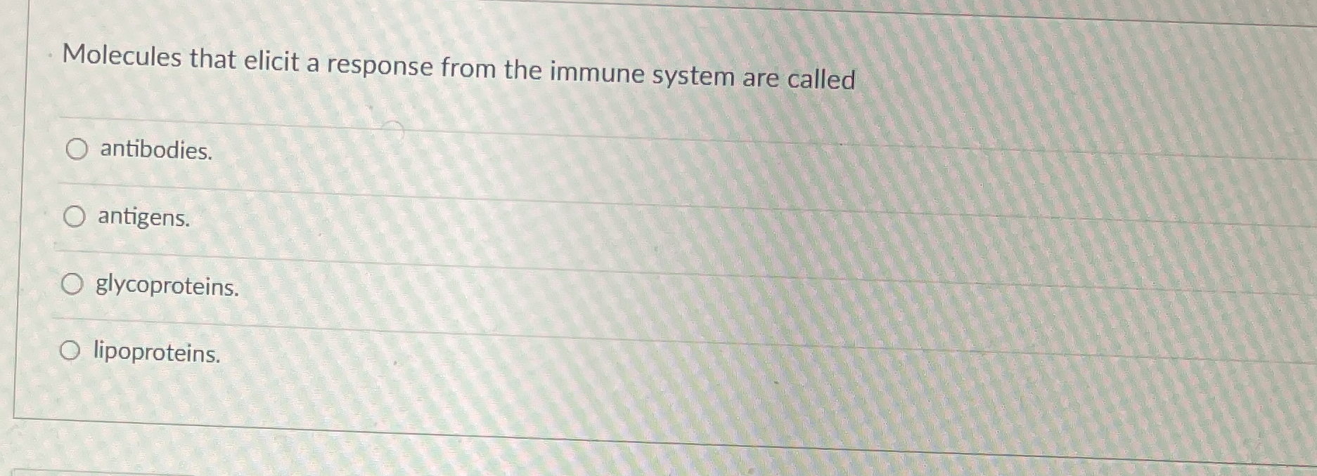 Solved Molecules that elicit a response from the immune | Chegg.com