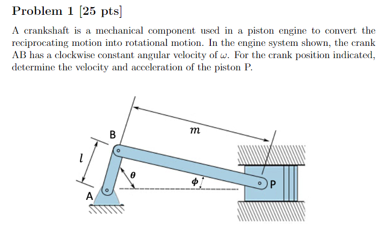 Solved Problem 1 [25 ﻿pts]A crankshaft is a mechanical | Chegg.com
