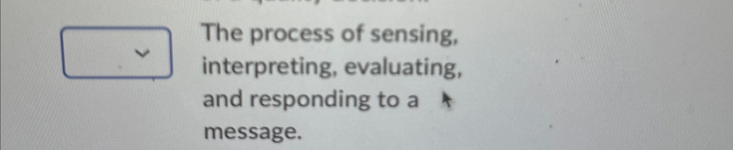 Solved The process of sensing, ﻿interpreting, evaluating, | Chegg.com