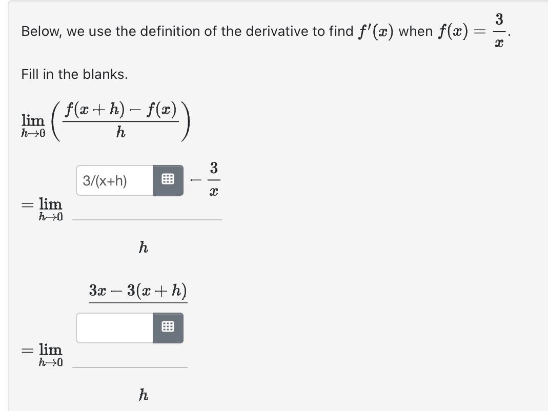 Solved Below, we use the definition of the derivative to | Chegg.com