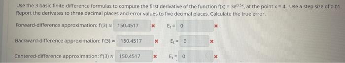 Solved Use the 3 basic finite-difference formulas to compute | Chegg.com