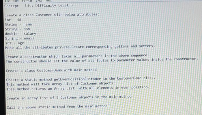 Solved File Edit Format View Concept Help List Difficulty | Chegg.com