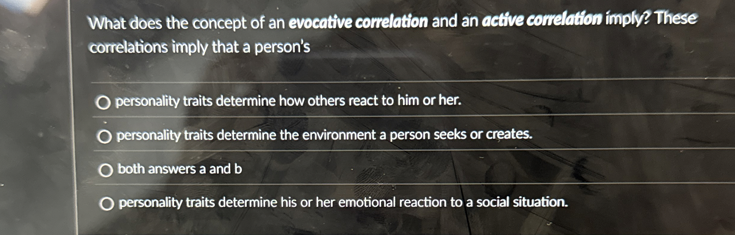 Solved What does the concept of an evocative correlation and | Chegg.com